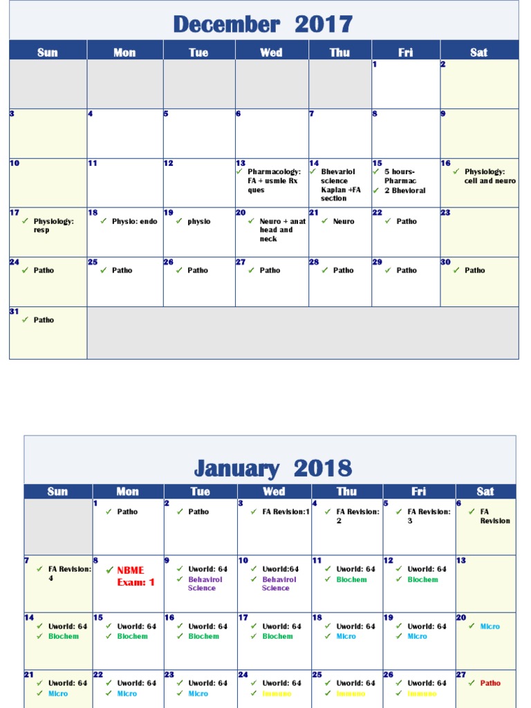 USMLE Step 1 Timetable | Download Free PDF | United States Medical ...