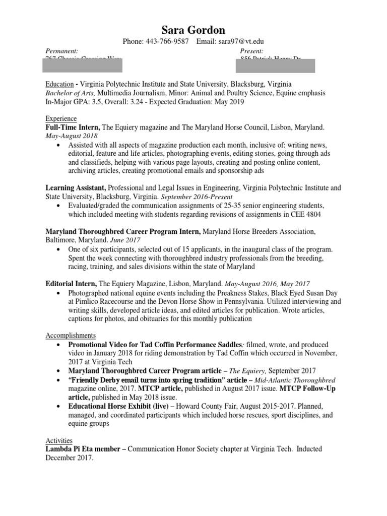 SG - Resume Handshake | PDF | Virginia Tech | Maryland