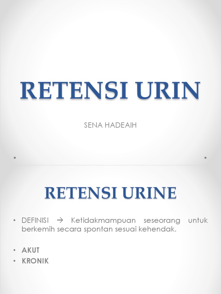 Retensi Urin | PDF