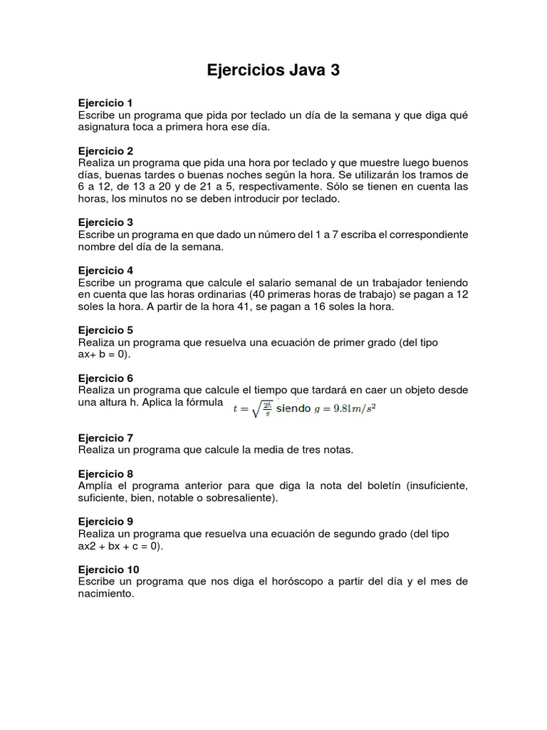 Ejercicios Java 03 | PDF