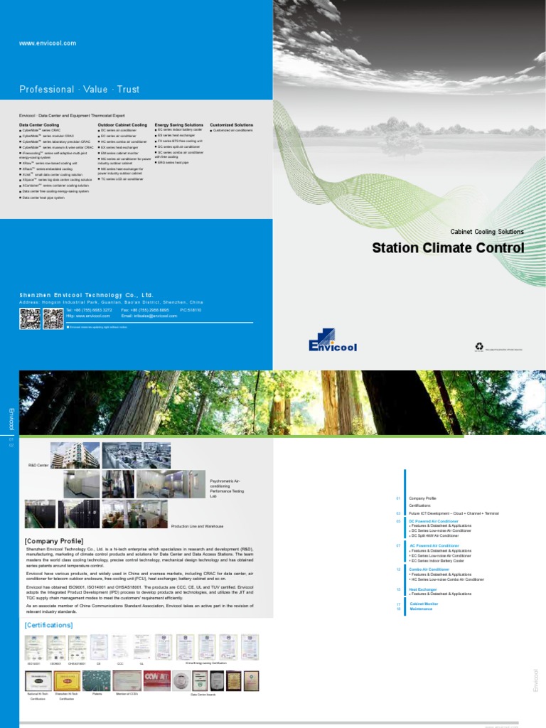 Envicool Cabinet Air Conditioning Solutions | PDF | Air Conditioning ...