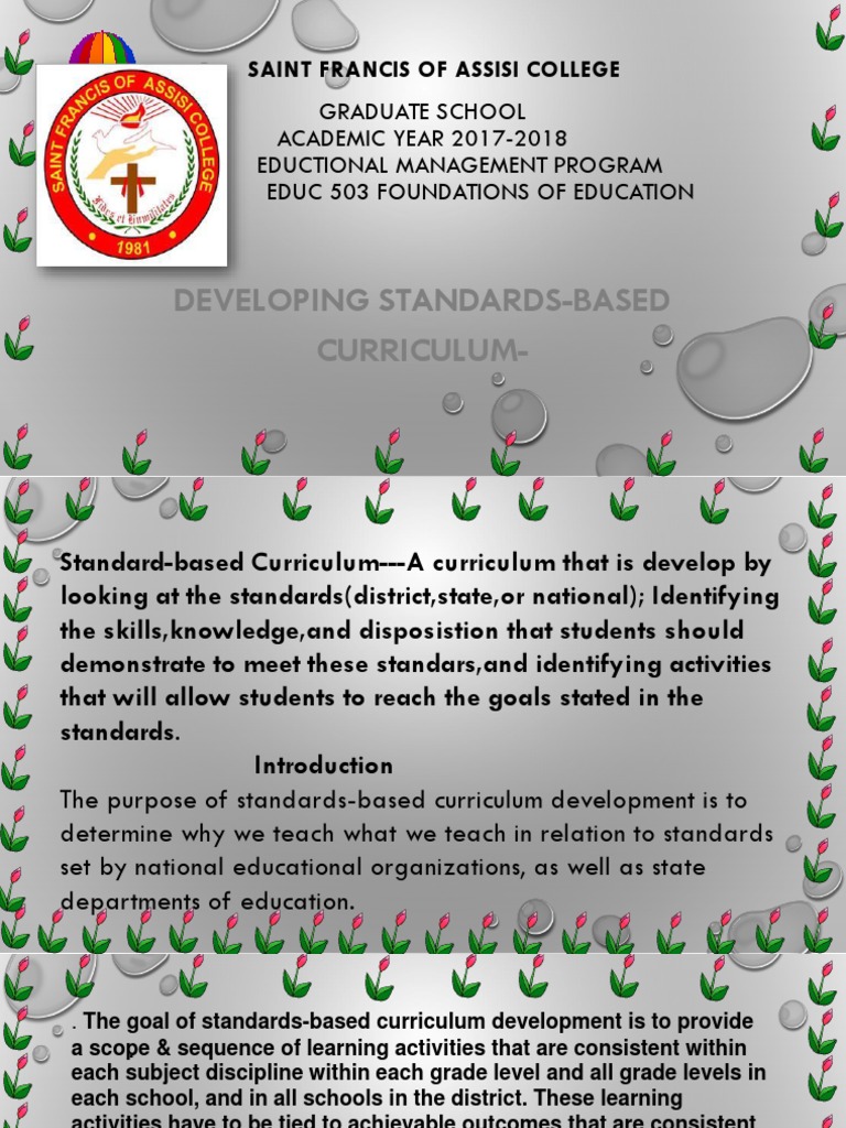 Standard Based Curriculum | PDF | Curriculum | Educational Assessment