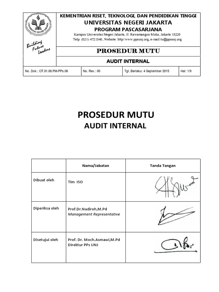 Prosedur Mutu Audit Internal | PDF
