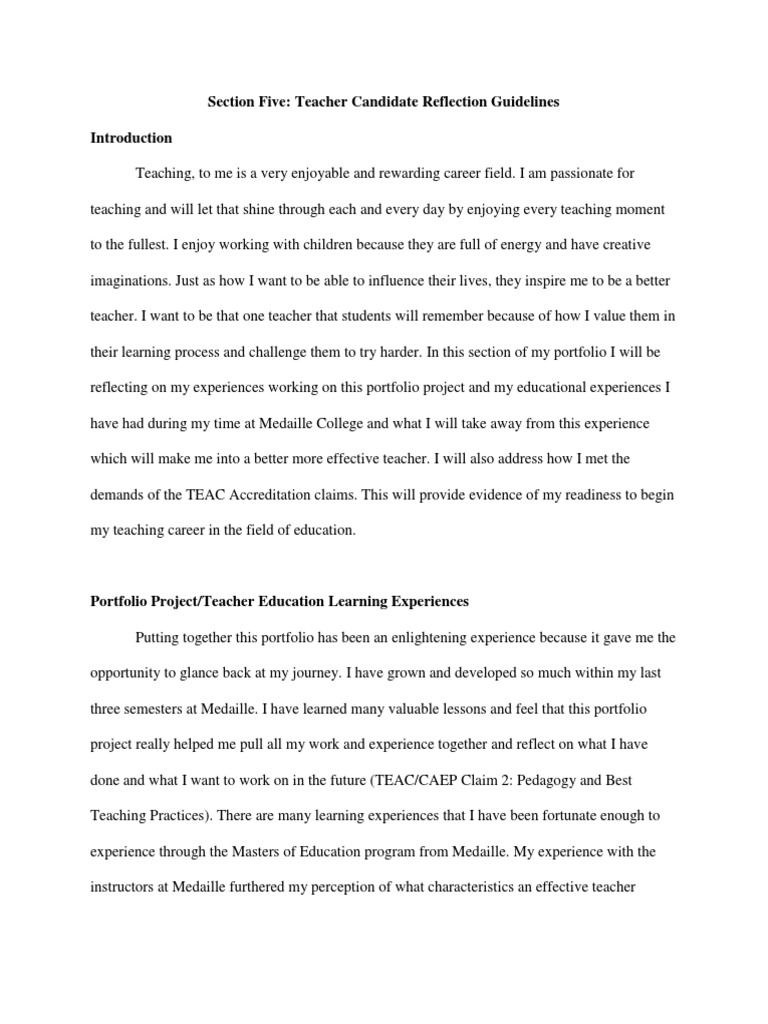 Section Reflection | PDF | Teachers | Pedagogy