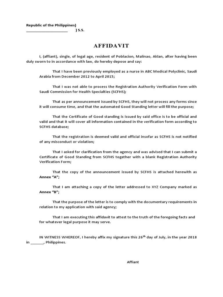 Affidavit | PDF | Affidavit | Notary Public