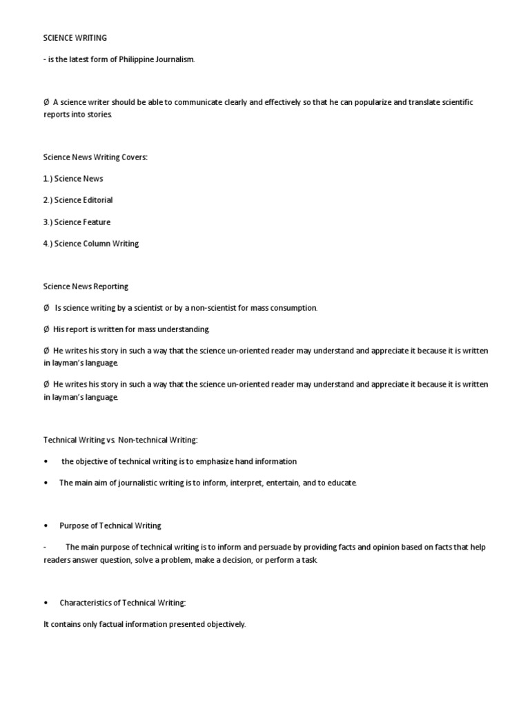 Science Writing in Philippine Journalism | PDF | Science | Reading ...