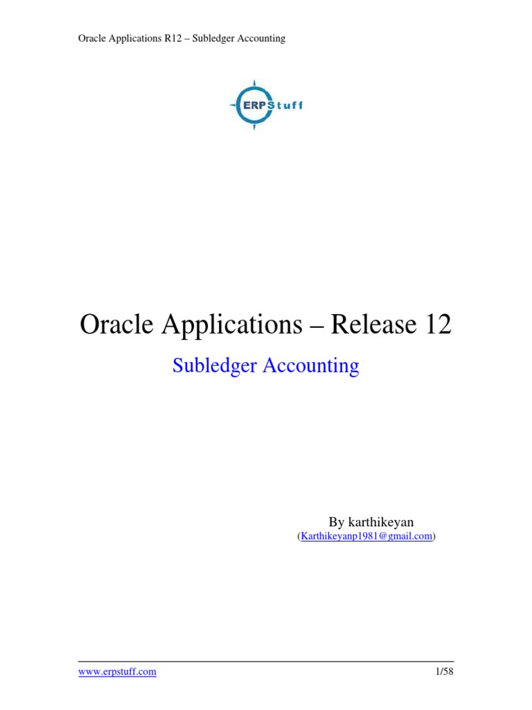 Oracle Applications R12 Subledger Accounting v1 0 PDF | PDF | Accounts ...