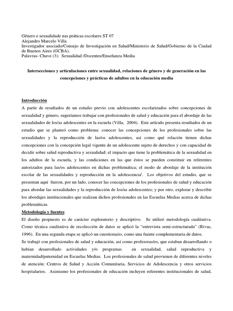 BOMBINI Guion Conjetural | PDF | Adultos | La sexualidad humana