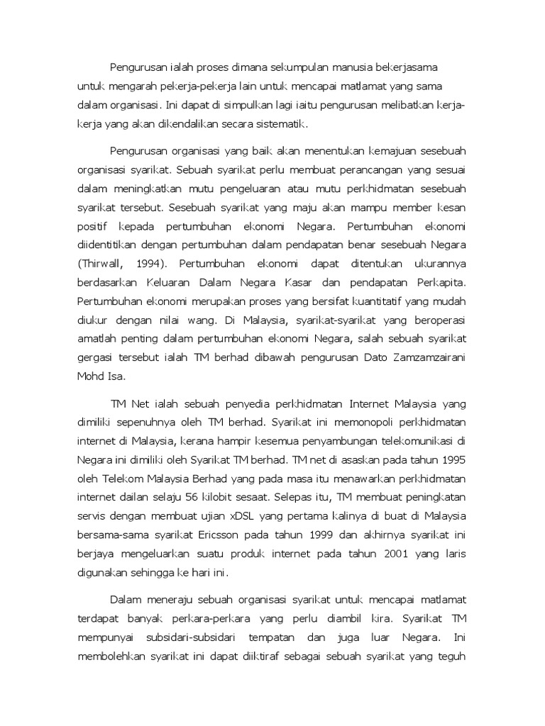 Pengurusan Organisasi | PDF