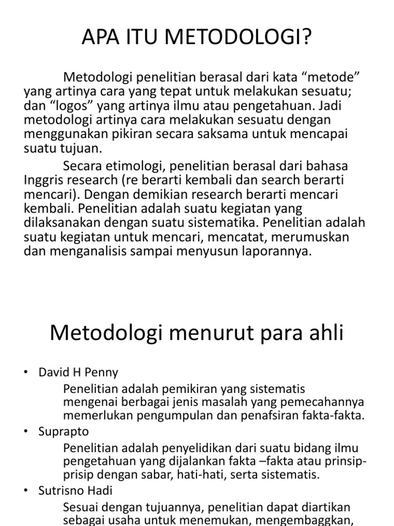 Apa Itu Metodologi | PDF
