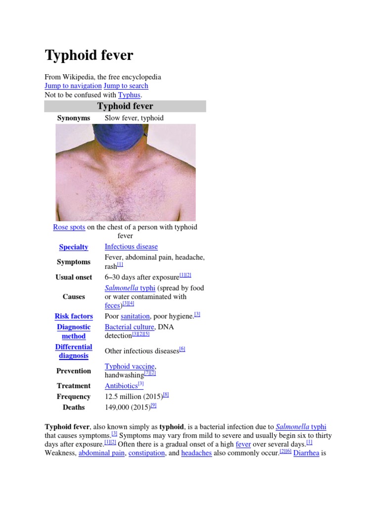 Typhoid Fever | PDF | Epidemiology | Public Health