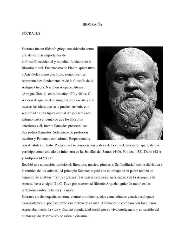 Biografía Sócrates | PDF | Sócrates | Science