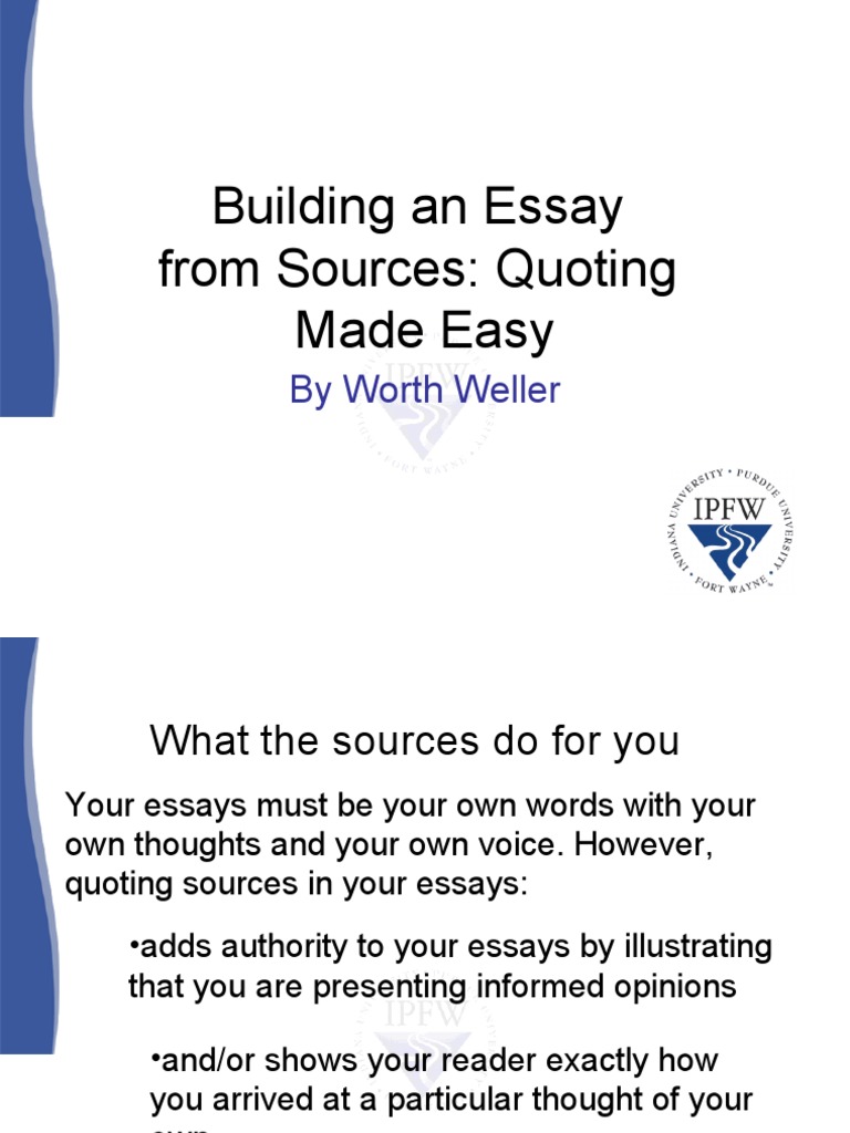 Integrating Quotes Power Point | PDF | Essays