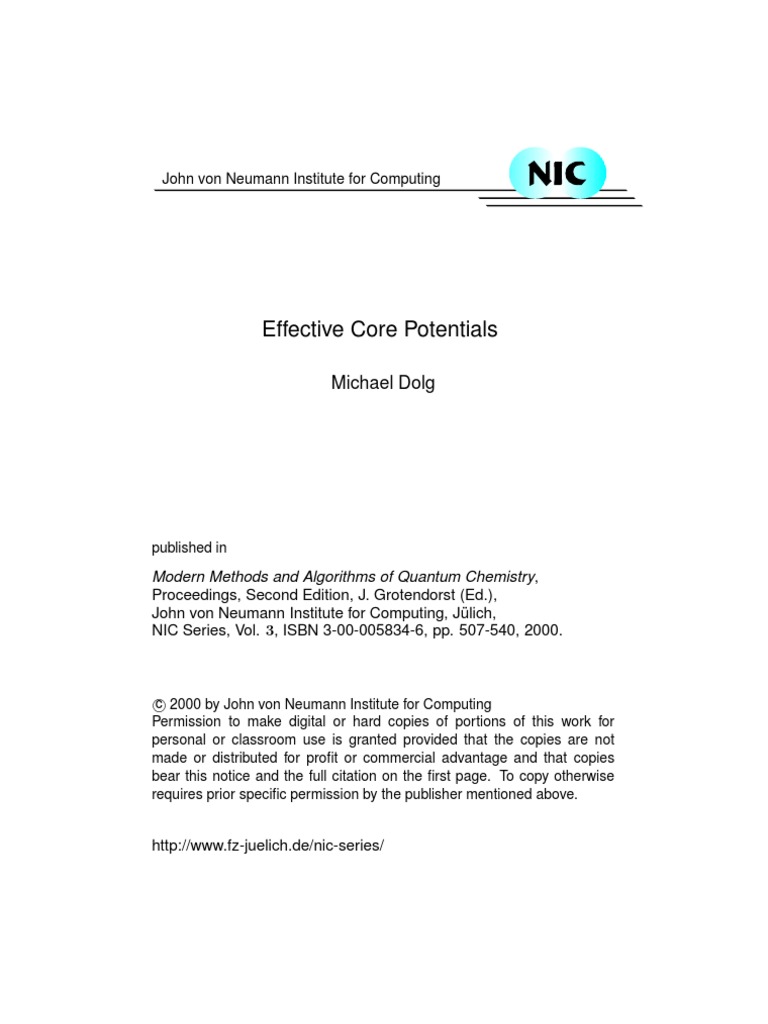 Relativistic Effective Core Potentials | PDF | Atomic Orbital | Hartree ...