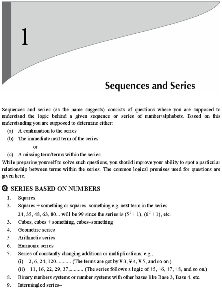 Arun Sharma Sequences | PDF | Consonant | Infinity
