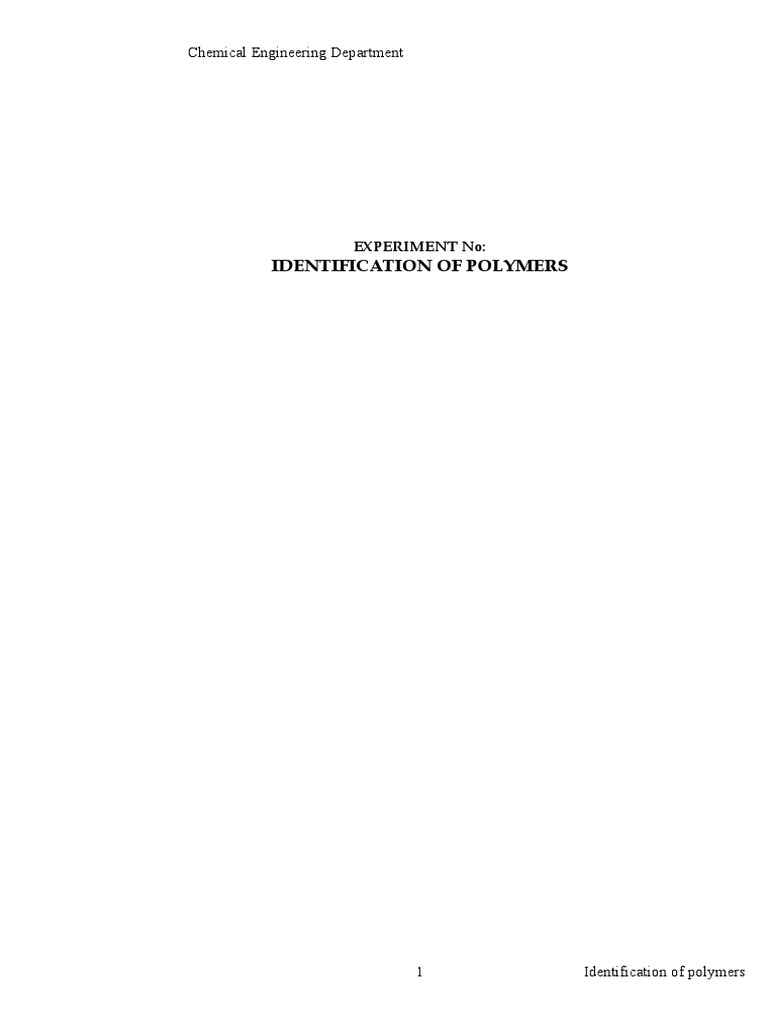 Identification of Polymers | PDF | Thermoplastic | Plastic