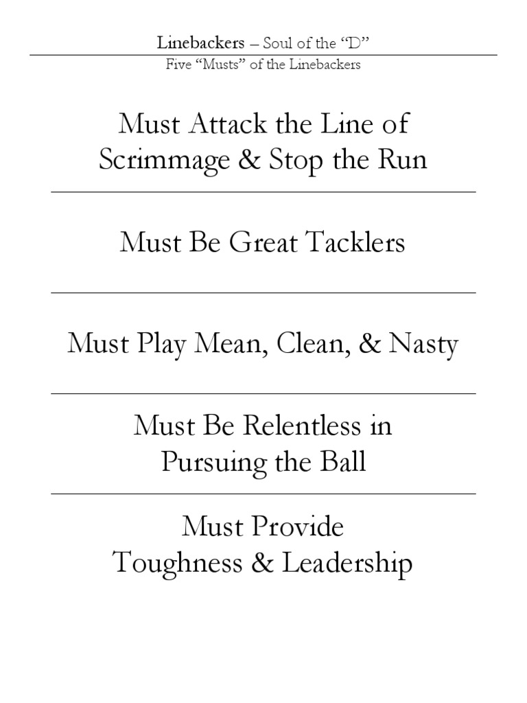 The Soul of the Defense: A Comprehensive Guide to Linebacker Techniques ...