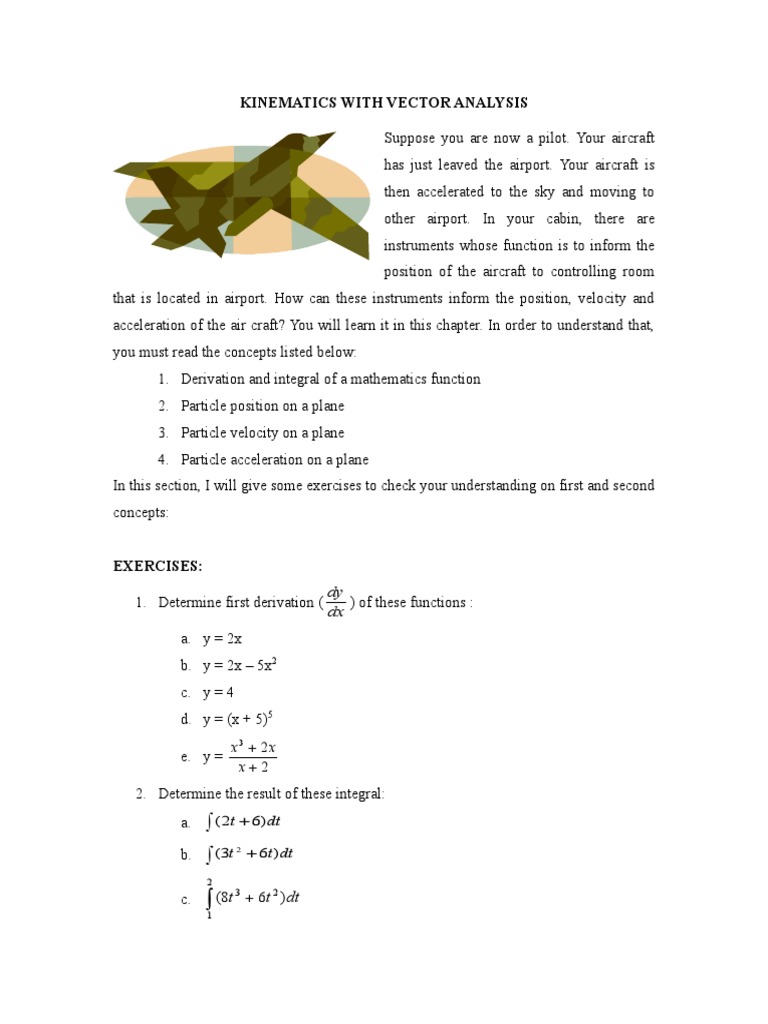 Kinematics With Vector Analysis | PDF | Kinematics | Velocity