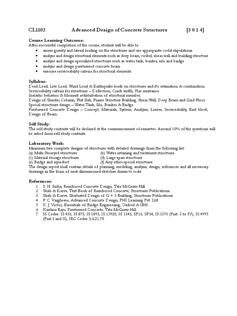 Advanced Design of Concrete Structures PDF | PDF