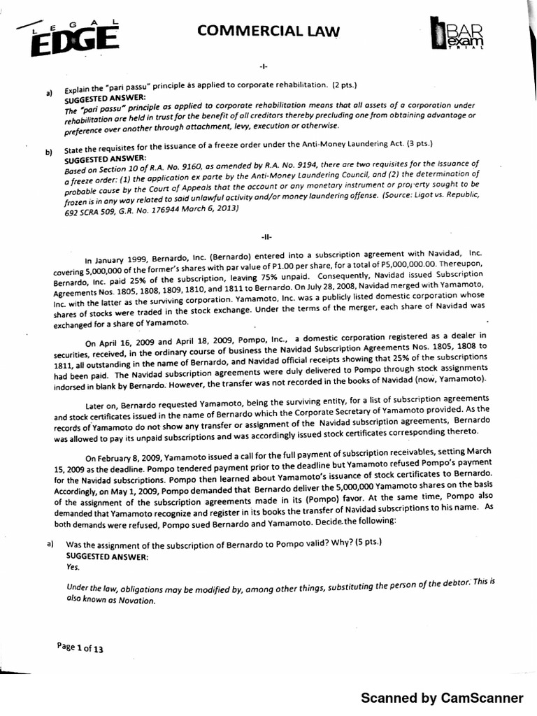 Legal Edge Comm Mock Bar | PDF