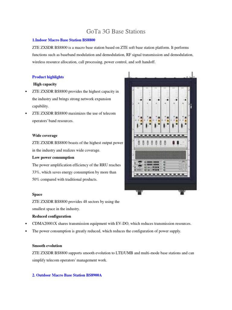 Zte Base Station | Download Free PDF | Coaxial Cable | Lte ...