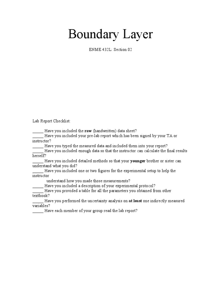 Boundary Layer Labcomp | PDF | Boundary Layer | Fluid Dynamics