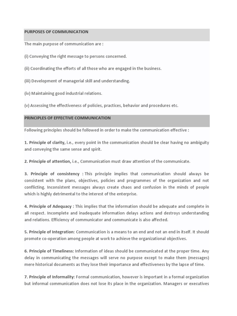 Main Purposes of Communication | PDF | Code | Communication