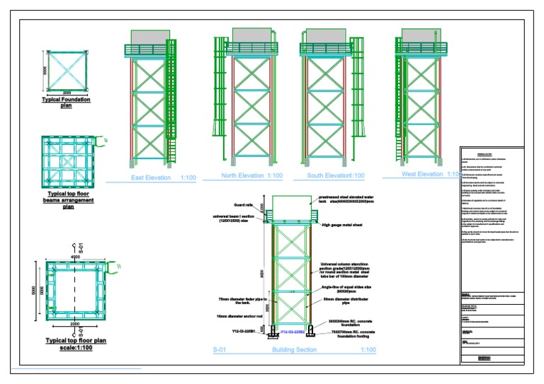 Elevated Water Tank | PDF | Pipe (Fluid Conveyance) | Concrete