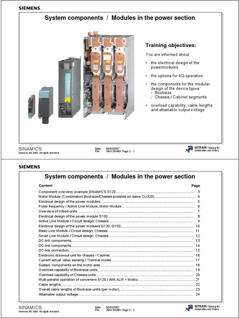 System components overview in SINAMICS power modules | PDF | Rectifier ...