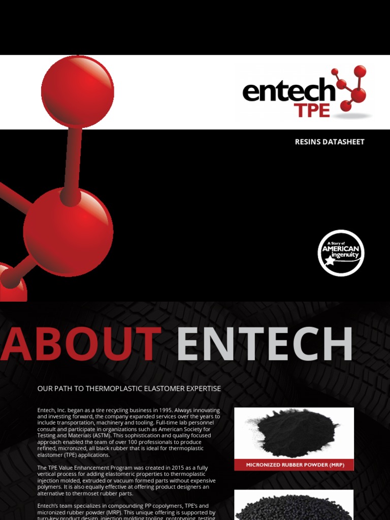 Entech TPE Resin Datasheet 1 | Download Free PDF | Thermoplastic | Amorphous Solid