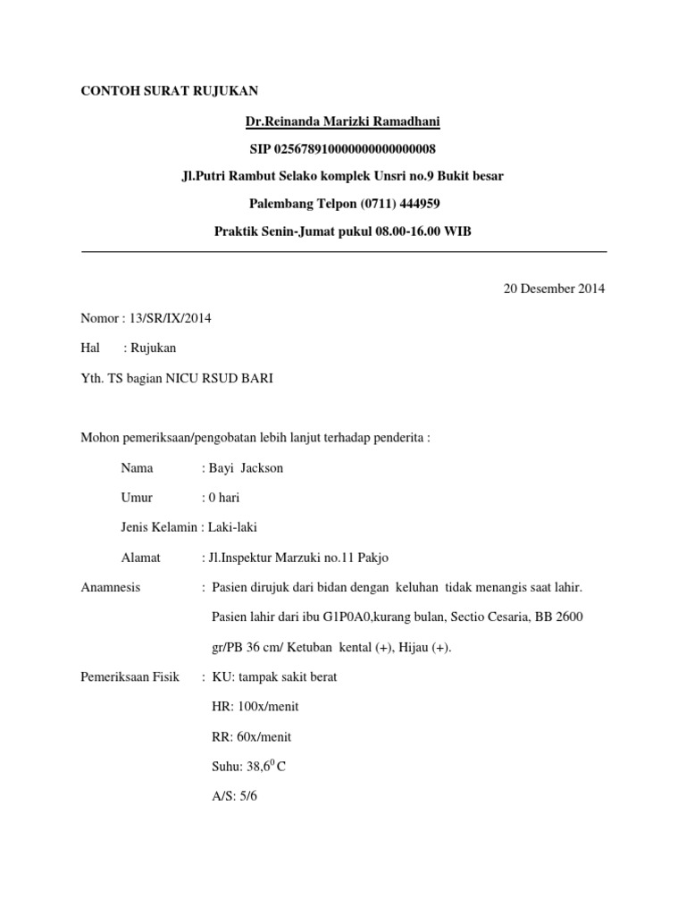 Contoh Surat Rujukan | PDF