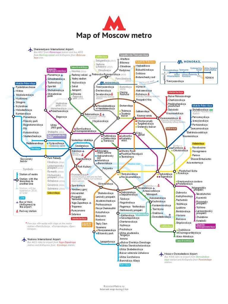 Moscow Metro Map Overview 2025 | PDF