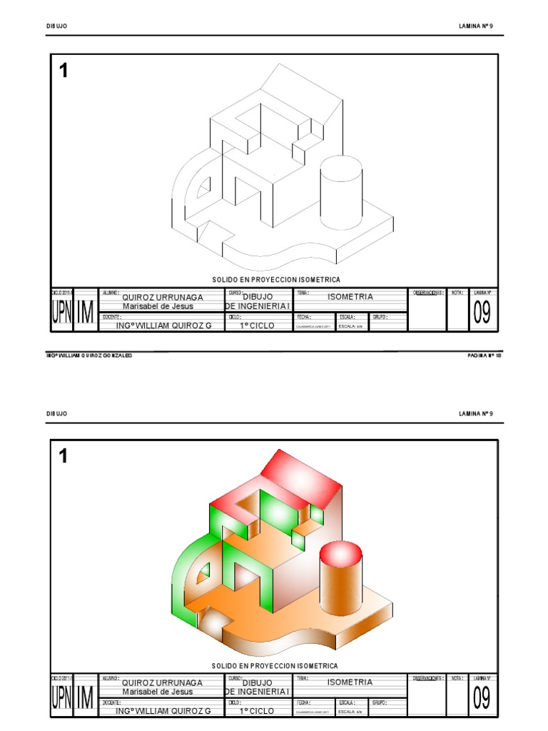 Proyección Isométrica en Dibujo Técnico | PDF