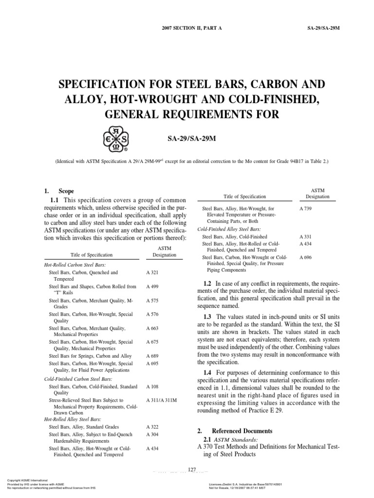Sa 29.sa 29M | PDF | Heat Treating | Steel