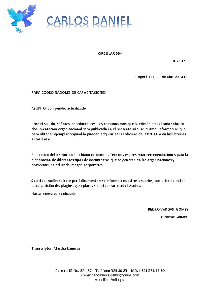 FORMATO DE CIRCULARES