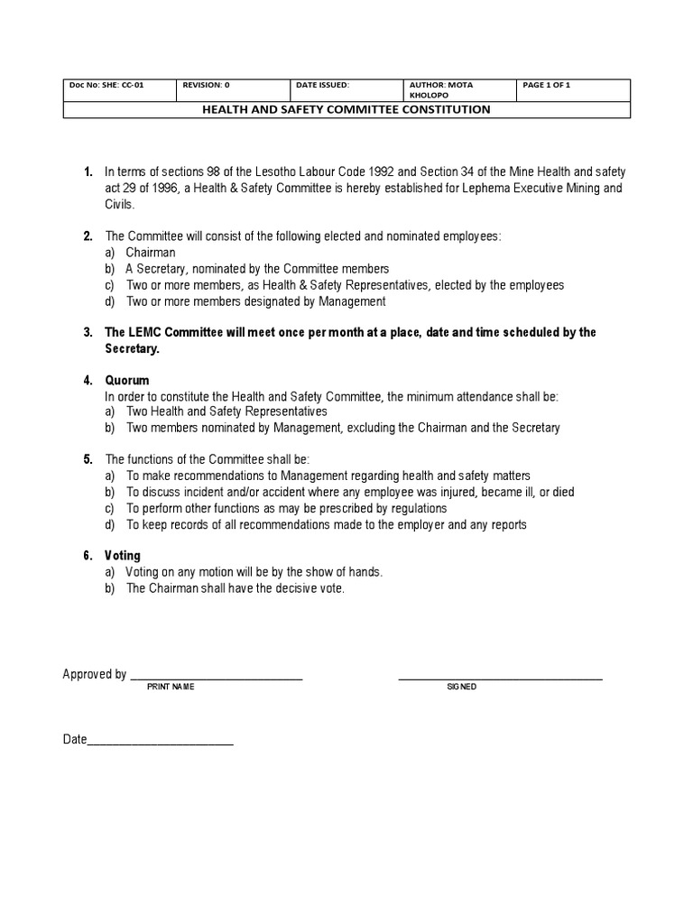 HS Committee Constitution | PDF