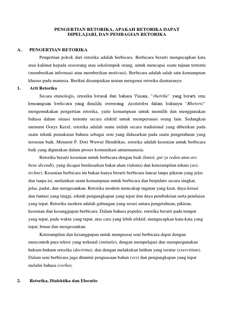 Pengertian Retorika | PDF