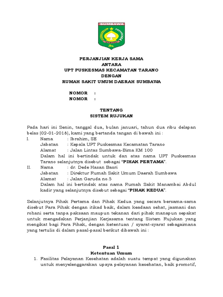 Mou Dengan Rumah Sakit Pdf