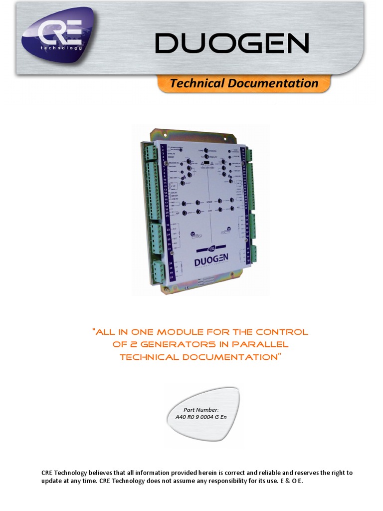 Duogen Technical Documentation PDF | PDF | Relay | Electric Generator