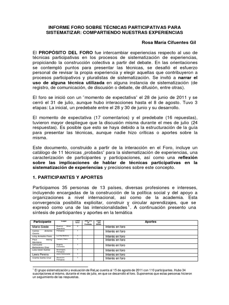 Participante Aportes: Lewis Pereira | PDF | Evaluación | Trabajo Social