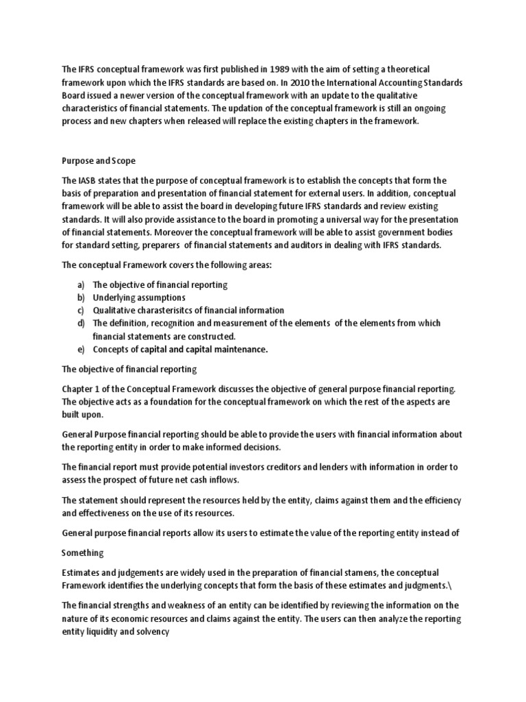 IFRS Conceptual Framework Overview | PDF | International Financial ...