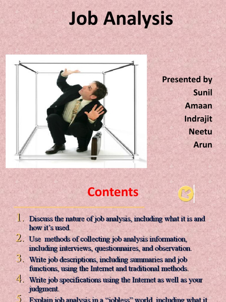 Job Analysis: Presented by Sunil Amaan Indrajit Neetu Arun | Download ...