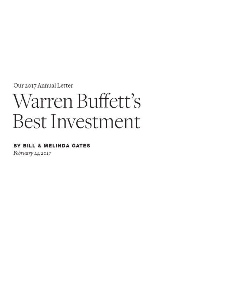 Warren Buffett's Best Investment: Our 2017 Annual Letter | PDF ...