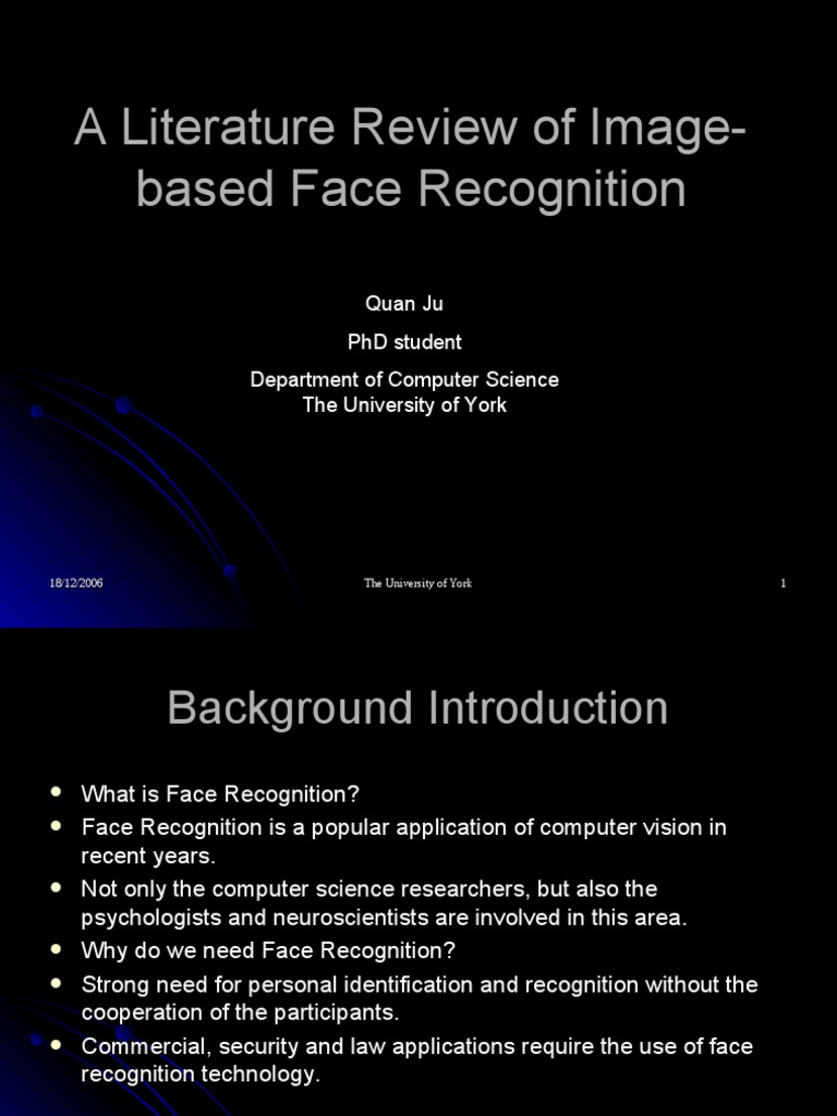 A Literature Review of Face Recognition | PDF | Principal Component ...