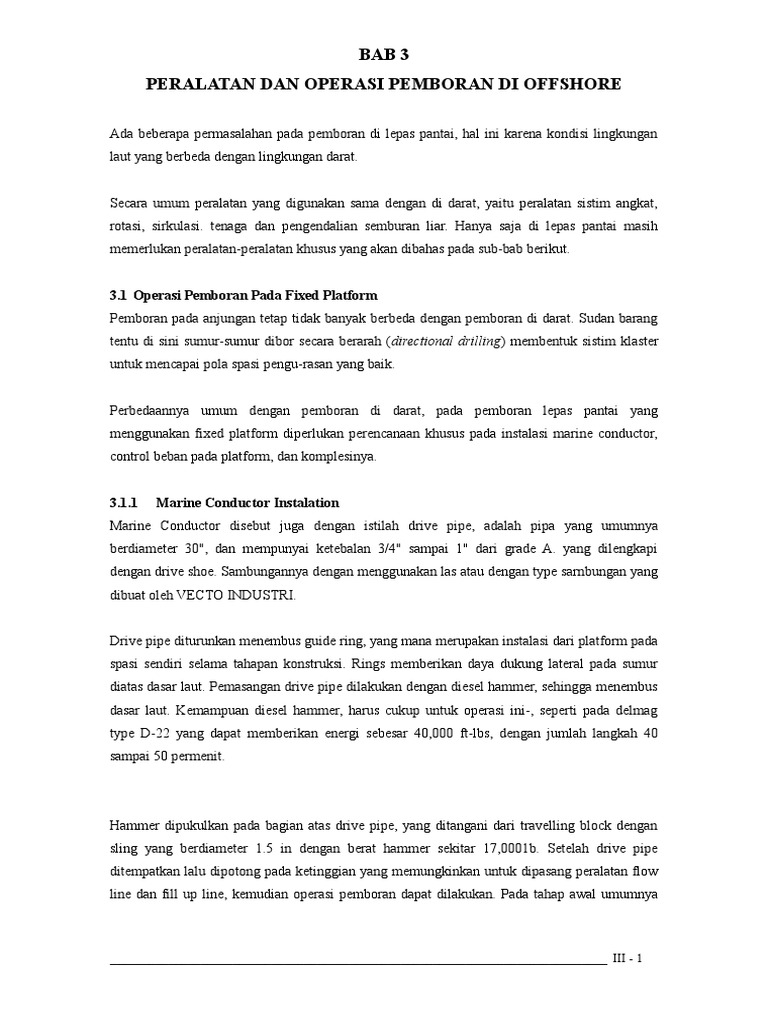 BAB 3. Operasi Pemboran Offshore | PDF