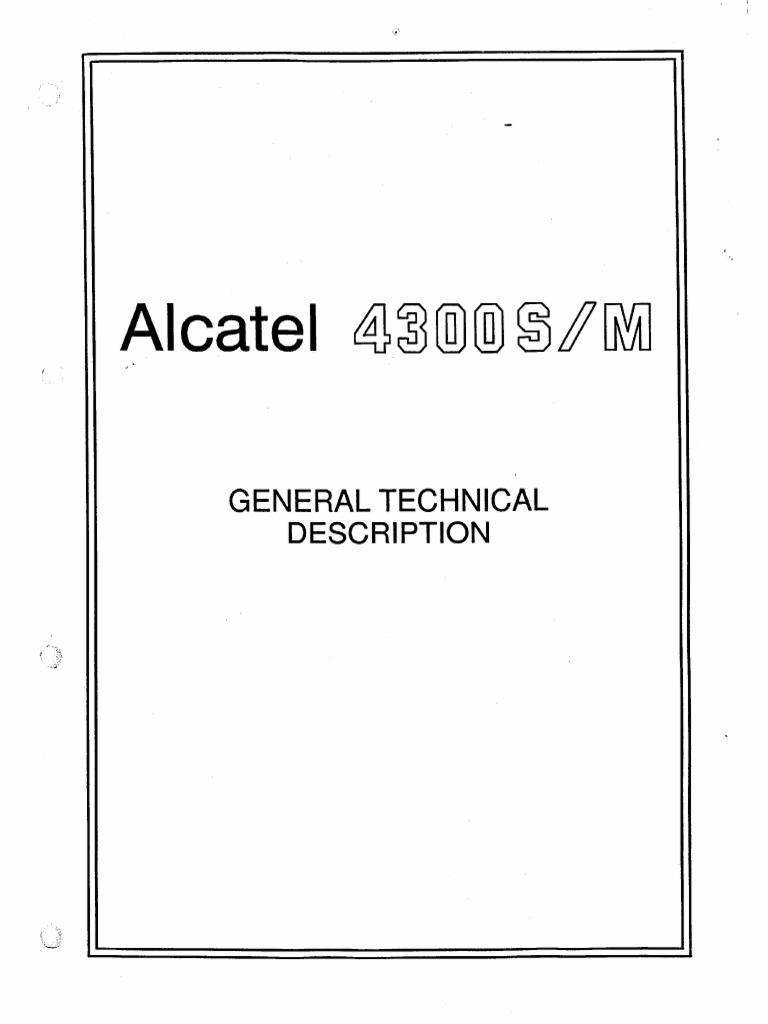 Alcatel 4300 S+M General Technical Description | PDF