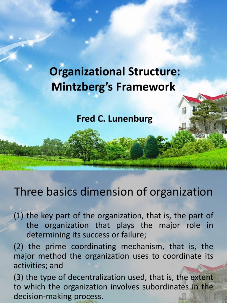 Organizational Structure: Mintzberg's Framework: Fred C. Lunenburg ...