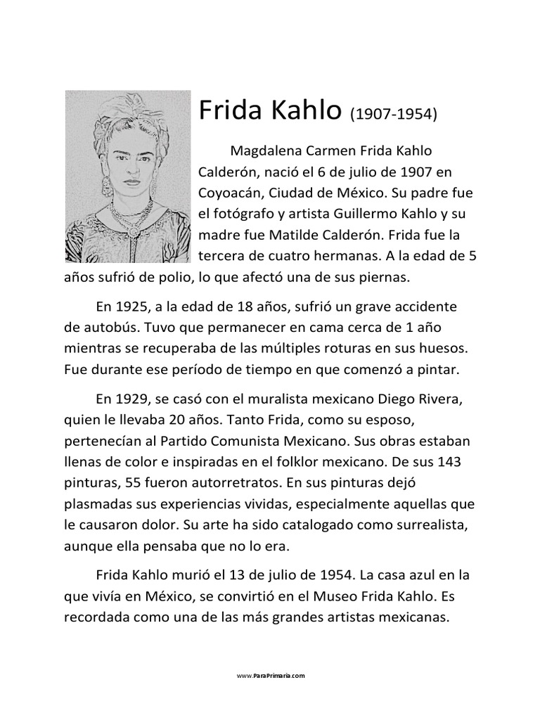 Biografia Frida Kahlo