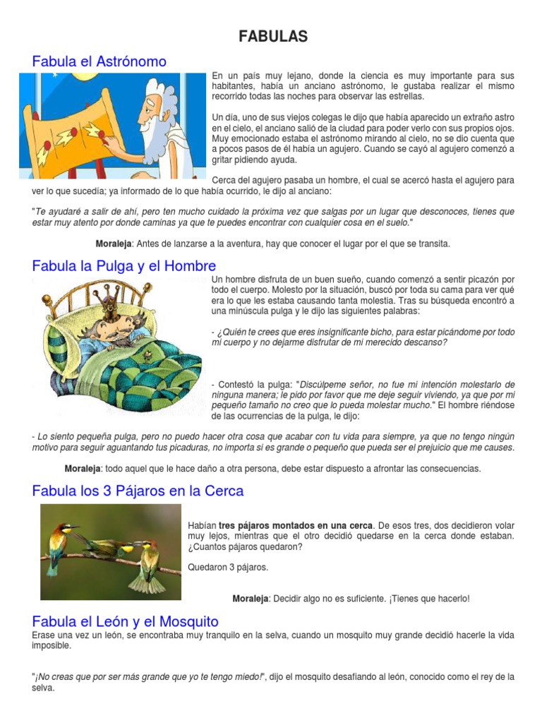 10 Fabulas y 10 Mitos Con Imagen | PDF | León | Oveja