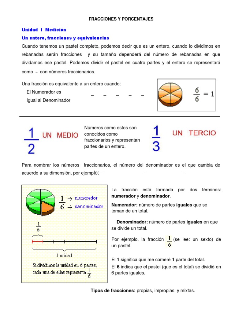 Fracciones y Porcentajes | PDF | Fracción (Matemáticas) | Número primo
